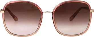 Chlo&eacute; Lunettes de soleil rectangulaires - Femme - Accessoires - Rose - Taille: 59 MM