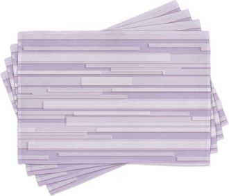 Abakuhaus Modern Platzmatten, Steinbandmotiv, Tischdeco aus Farbfesten Stoff für das Esszimmer und Küch, Flieder Lavendel