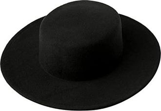 Generic Cocila Fashion Trendy Color Boater Shapesombrero Winter Warm Outdoor Dresshat Bonnet T (Black One Size) Casquette Hommes Personnalisable Hommes Grande