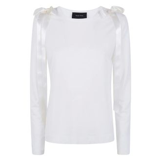 Simone Rocha Femme, Tops, Beige, Taille: 42 FR T-shirt &agrave; Manches Longues avec et Ruban