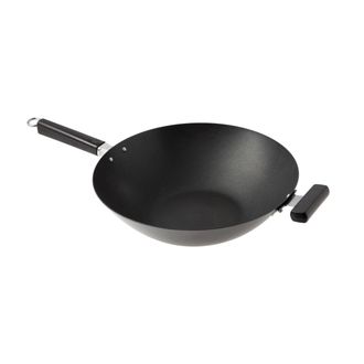 Joyce Chen 22-0040 Pro Chef Wok mit flachem Boden und Excalibur Antihaftbeschichtung, 35,6 cm Antihaftpfanne, Wok mit flacher Unterseite 14-Inch schwarz