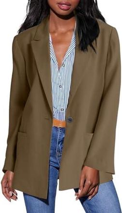 Generico Blazer de Travail pour Femmes dHiver Curvy Tempérament Veste Blazer Femmes Surdimensionné Couleur Unie Cardigan Classique Blazer dÉté Femme Bureau Bus