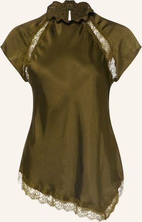 Claudie Pierlot Claudie Pierlot Blusenshirt Aus Satin Mit Spitze gruen
