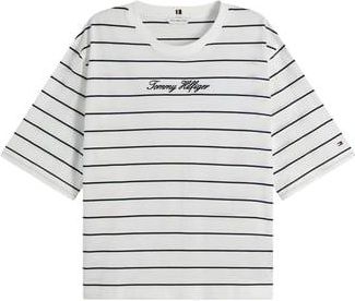 Tommy Hilfiger T-shirt ray&eacute; &agrave; logo brod&eacute; en coton