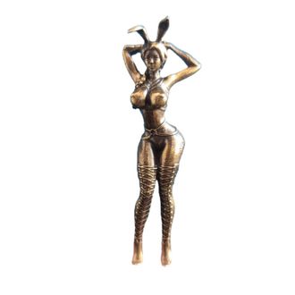 Generic Stehende Strumpfhose, Hase, Sch&ouml;nheitsstatue, Metall-Bikini, nackte Brust, Frauen-Skulptur, Figuren, Miniaturen, K&ouml;rperkunst, Handwerk, Schreibtisch-O