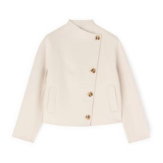 Motivi Pea Coat mit asymmetrischem Verschluss - - Jackets - Damen - Wei&szlig; - M