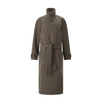 Christophe Lemaire Femme, Manteaux, Vert, Taille: 38 FR Manteau ceintur&eacute;