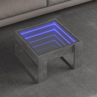 vidaXL vidaXL Couchtisch mit Infinity-LED Betongrau 50x53x30 cm