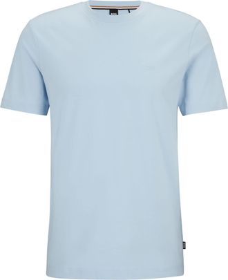 BOSS Herren Thompson 01 T-Shirt aus Baumwoll-Jersey mit gummiertem Logo-Print Hellblau XL