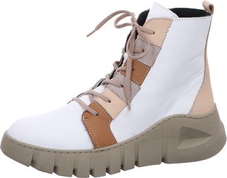 Gemini Damen Stiefelette aus Leder mit Plateau und Keilabsatz 033317-02, Gr&ouml;&szlig;e:37 EU, Farbe:Wei&szlig;