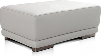 Cavadore Lederhocker Corianne in Lederoptik / Rechteckiger Hocker in Kunstleder / 103 x 41 x 69 / Kunstleder wei&szlig;