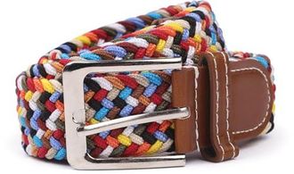 Suitable Ceinture tress&eacute;e Meerkleurig - Taille 85 - Homme - V&ecirc;tements - Stretch -, multicolore, 85 cm