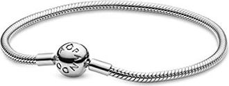 Pandora Pandora Icons Bracelet maille serpent en argent avec fermoir rond, 18