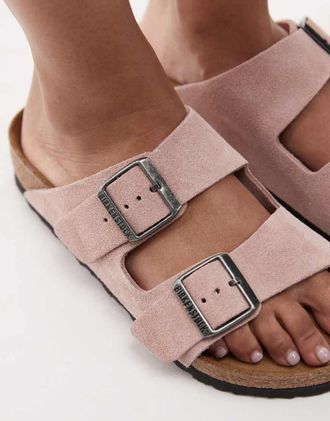 Birkenstock Arizona - Wildleder-Sandalen in Pink Clay-Rosa