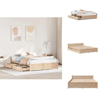 vidaXL Massivholzbett ohne Matratze 120x200 cm Kiefernholz - Bettrahmen - Bettgestell - Schlafzimmerbett - Doppelbett