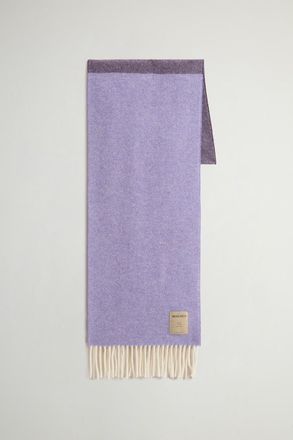 Woolrich Damen Schal aus reiner Wolle mit Fransen Lila Größe ONE