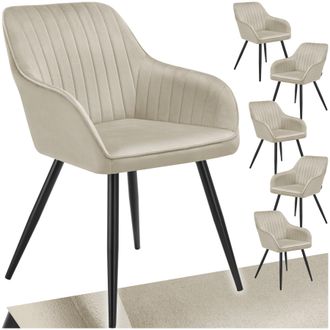 TecTake Samt Stuhl, Esszimmerstuhl mit Samtstoff, K&uuml;chenst&uuml;hle modern, gem&uuml;tlicher Sessel Wohnzimmer, Armlehnstuhl Esszimmer, Dining Lounge, Schminktisch Stuh