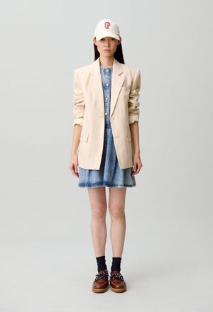 Claudie Pierlot Robe courte &eacute;vas&eacute;e denim d&eacute;lav&eacute;