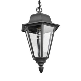 Lindby Au&szlig;enleuchte Edana (spritzwassergesch&uuml;tzt (Modern) in Schwarz aus Aluminium (1 flammig, E27) - Pendelleuchte au&szlig;en