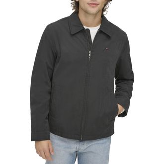 Tommy Hilfiger Herren Mens Lightweight Zip-up Microtwill Golf Jacket (Standard and Big & Tall Sizes) Jeansjacke, Schwarz, S