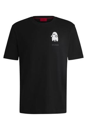 HUGO BOSS Hommes Dicatiko T-Shirt Relaxed en Coton &agrave; Motif Graphique Style &eacute;pouvante