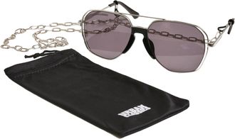 Urban Classics Unisex Sonnenbrille Sunglasses Karphatos with Chain silver one size