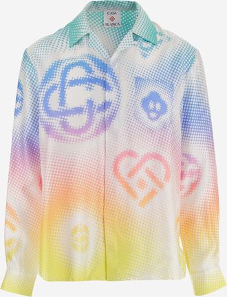 Casablanca Chemise Casablanca en soie &agrave; imprim&eacute; graphique