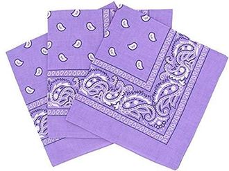 ATM Anthony Thomas Melillo PURECITY© Bandana Original Paisley Motif Cachemire Foulard Pur Coton Qualité Supérieure Vendu par Lot - 55cm x 55 cm - Nouvelle Collection (36 Lavande