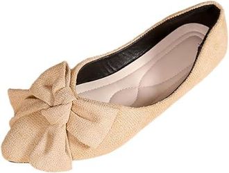 Generic Chaussures plates d&eacute;contract&eacute;es &agrave; bout pointu pour femme avec noeud - Couleur unie - Classique - L&eacute;g&egrave;res et confortables - &Agrave; enfiler - Pour la marche,