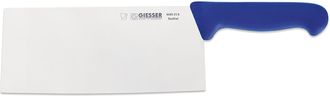 GIESSER seit 1776 - Made in Germany - Chinesisches Kochmesser blau, Basic Blue, Klinge 21 cm, rutschfest, Hackmesser spülmaschinenfest, rostfrei