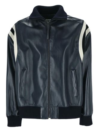 Loewe veste en cuir &agrave; empi&egrave;cements - Bleu