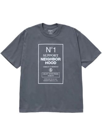 Neighborhood T-Shirt mit Slogan-Print - Grau