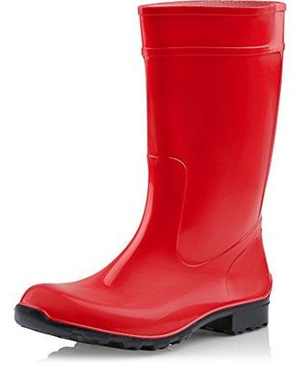 Ladeheid Bottes de Pluie Femme en Caoutchouc PVC avec Semelle Extérieure Antidérapante 100% Imperméable Chaussures pour Femmes résistantes à leau LA-967 (Rouge