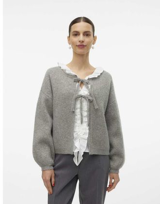 Vero Moda Strickjacke in meliertem Mittelgrau