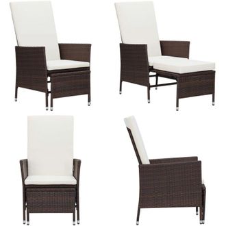 vidaXL Garten-Liegestuhl mit Auflagen Poly Rattan Braun - Gartenstuhl - Lounge Chair - Outdoor M&ouml;bel - Rattan Gartenm&ouml;bel - Gartenliege - Home & Living