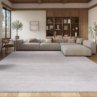 Safavieh Zeitgen&ouml;ssische Teppich f&uuml;r Wohnzimmer, Esszimmer, Schlafzimmer - Reflection Collection, Kurzer Flor, Creme und Elfenbein, 240 X 300 cm