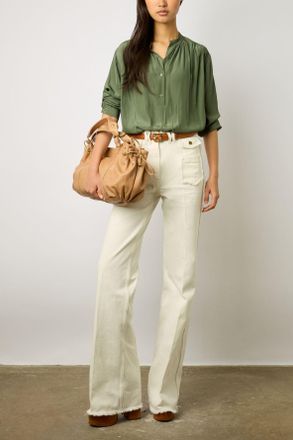 Gerard Darel Blouse unie satin&eacute;e - ALICE - Kaki