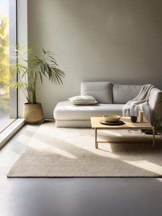 Hanse Home Jute Teppich - Natur Wohnzimmerteppich aus 100% Jute - Handgewebt & Nat&uuml;rlich - Boho Naturfaser Juteteppich f&uuml;r Wohnzimmer, Schlafzimmer, Esszimmer - 