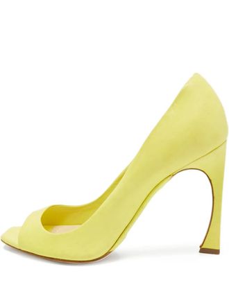 Dior escarpins &agrave; talon sculpt&eacute; et bout ouvert - Jaune