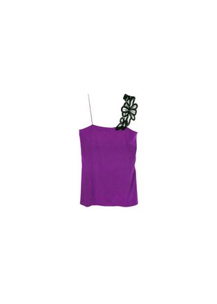 Victoria Beckham Purple silk crepe lace strap camisole Size XS