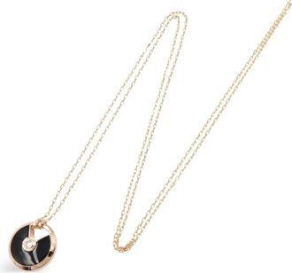 Cartier Amulette de Cartier Silberhalskette mit Onyx und Diamanten - Gold