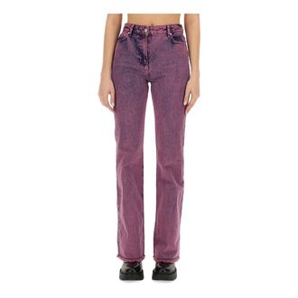 Moschino Femme, Jeans, Rose, Taille: W28 Jean &Eacute;vas&eacute; D&eacute;lav&eacute;