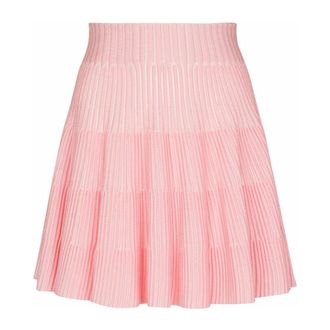 Balmain A-Linien-Rock aus strukturiertem Strick - - Skirts - Damen - Rosa - 2XS