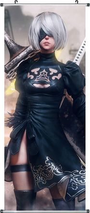Coolchange NieR Automata Rollbild | Kakemono aus Stoff | Poster 100x40cm | Motiv: YoRHa No.2 Type B