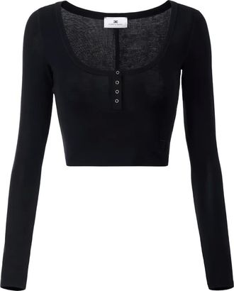 Elisabetta Franchi haut boutonn&eacute; &agrave; manches longues - Noir