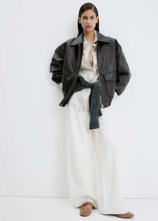 Mango Ballerines cuir daim sable - Femme - 35 - MANGO