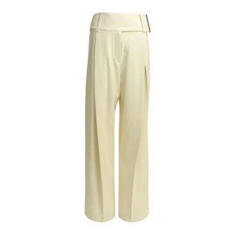 Sportmax Pantalon large taille haute - Femme - Pantalons - Blanc - Taille: 38 FR