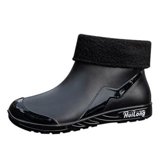 Generico Bottes de pluie pour femme, basses antid&eacute;rapantes, bottes de pluie pour femme, confortables chaudes, taille moyenne, en plein air, bottines, basses l&eacute;
