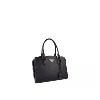 Prada Womens Calfskin Top Handle Bag Black Calf Leather