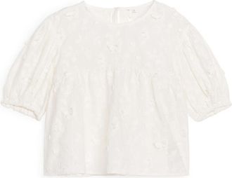 Arket Bestickte Bluse -Weiß